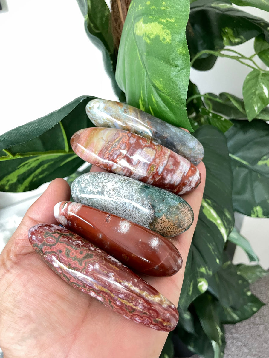 Ocean Jasper Palm Stone Natural x 1 PS031 – Crystal King Australia