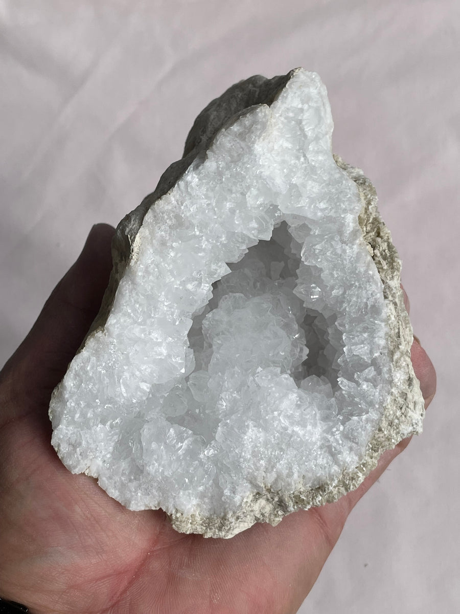 Moroccan Quartz Geode Pair (190mm) QG060 – Crystal King Australia