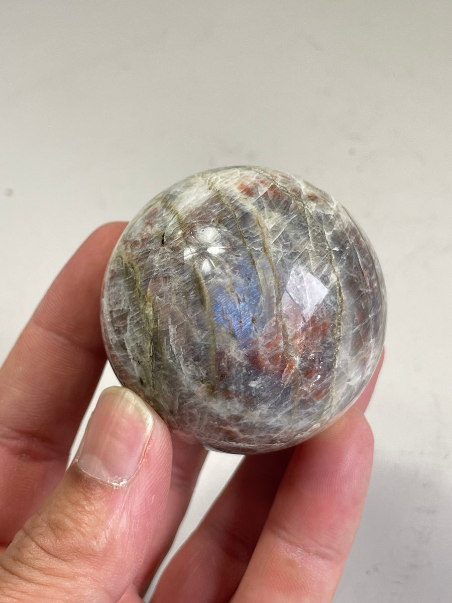 Moonstone with Sunstone Crystal Sphere S121 – Crystal King Australia